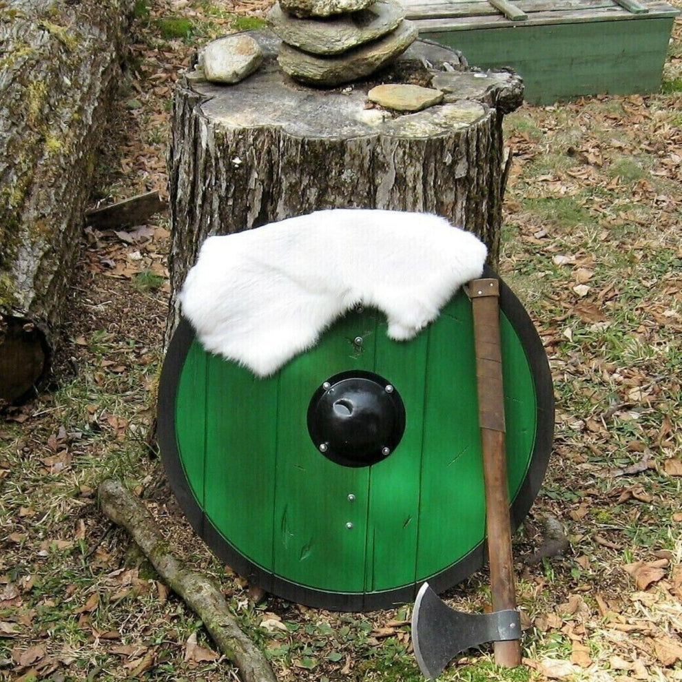 Green Medieval Plank Viking Shield, 24" – vikingshields