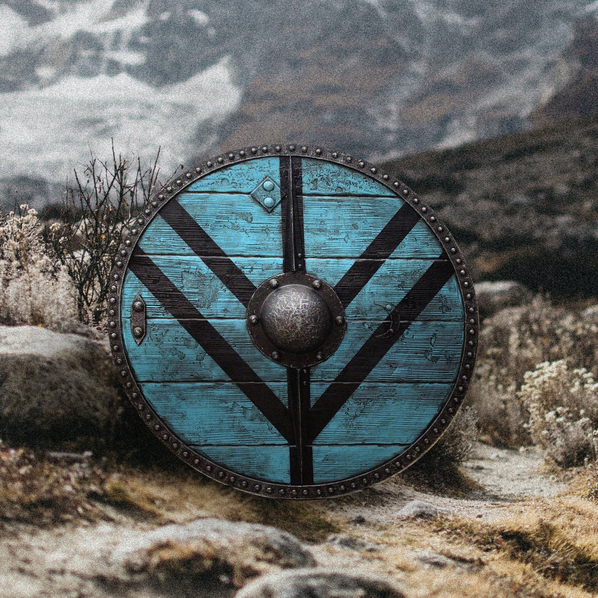 Lagertha Shieldmaiden Plank Blue Viking Shield, 24" – vikingshields